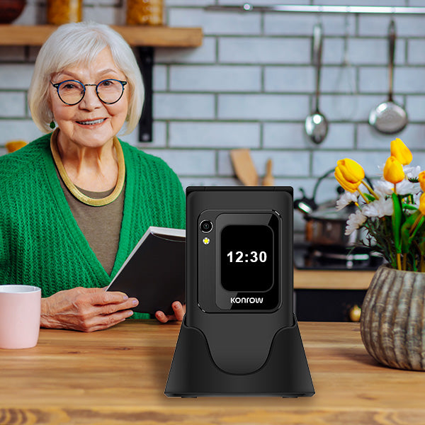 SENIOR FLIP (Téléphone à clapet, 4G, grand écran) – Konrow France
